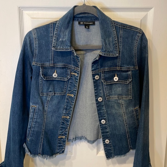 INC International Concepts | Jackets & Coats | Fringed Jean Jacket ...